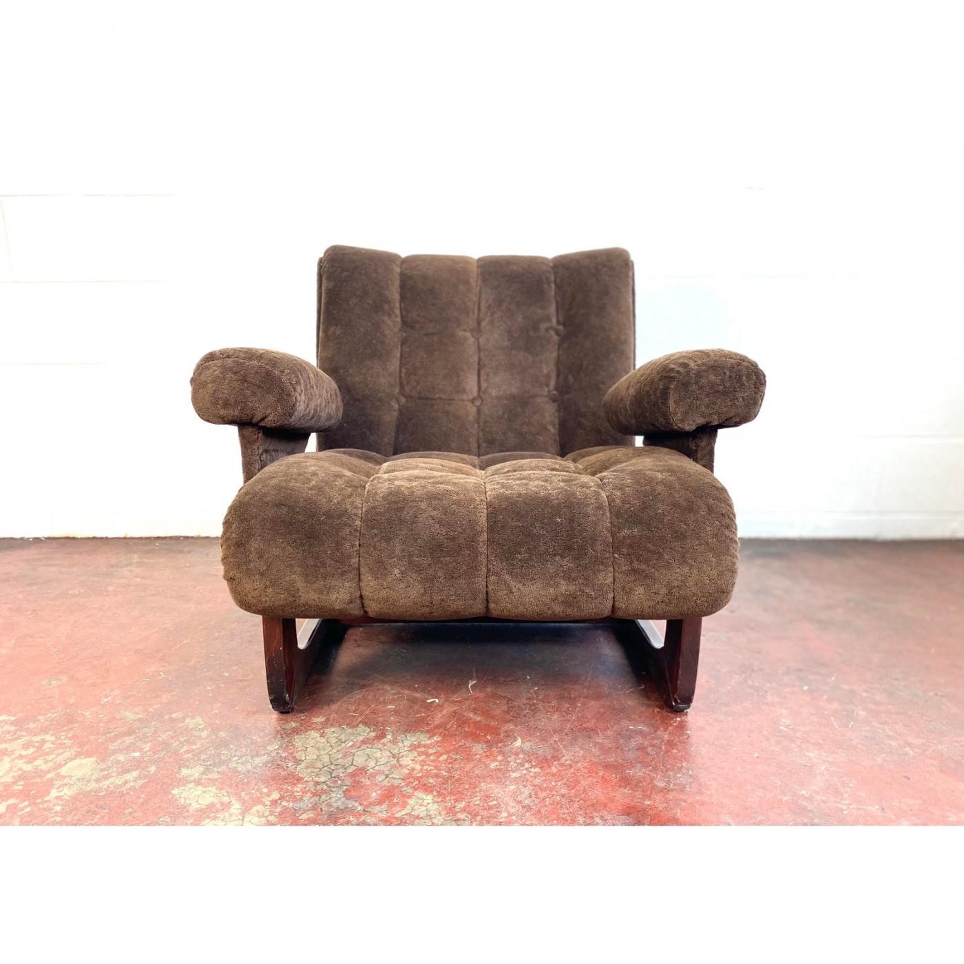 Mid Century Brown Sled Chair