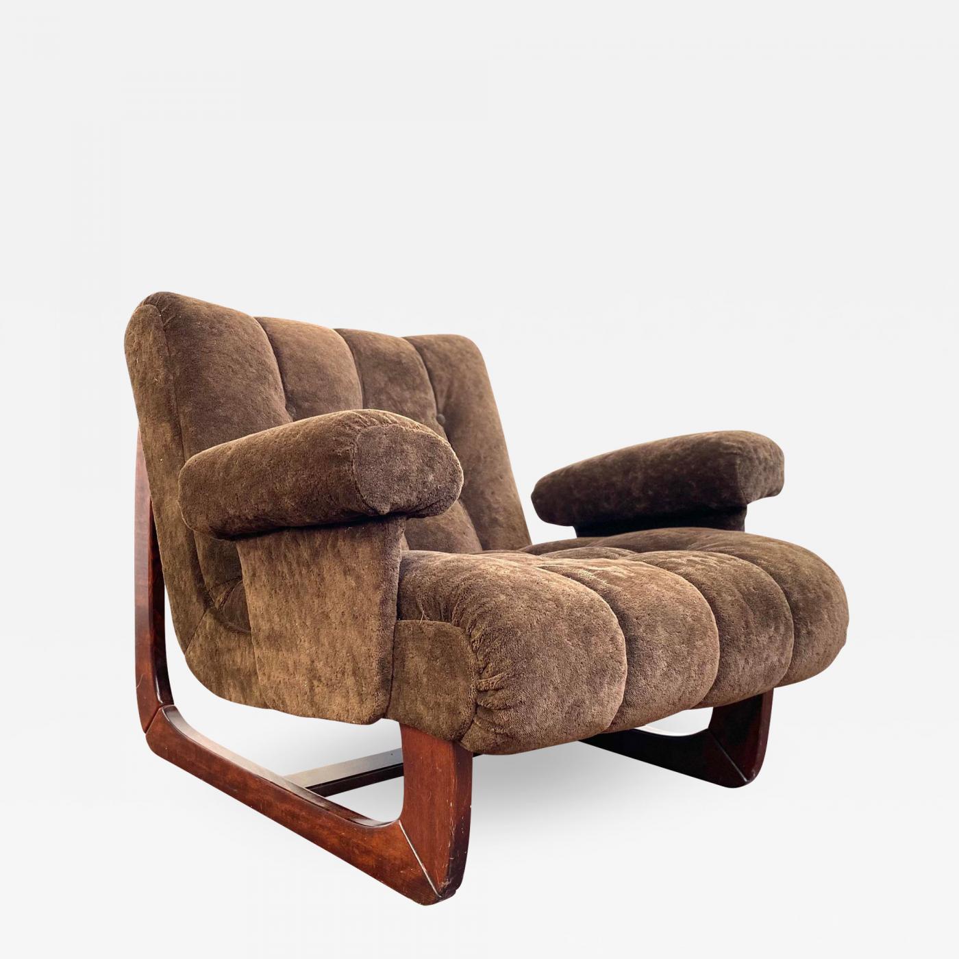 Mid Century Brown Sled Chair