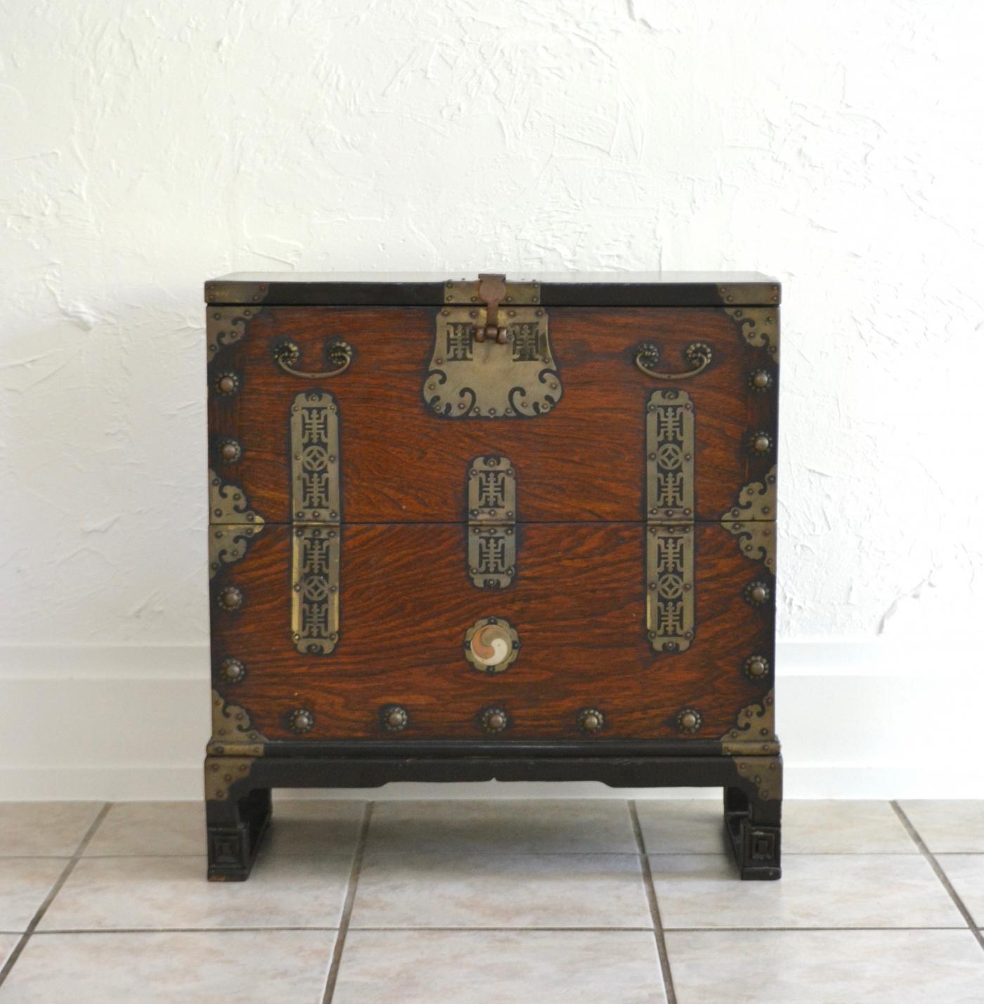 Mid-Century Campaign Style Side Table