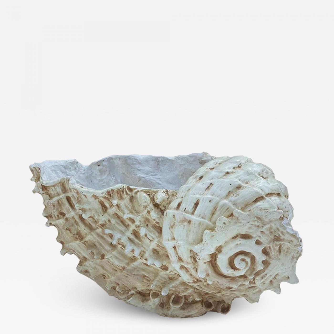 Mid Century Coastal Modern Large and Realistic Faux Seashell Sculpture