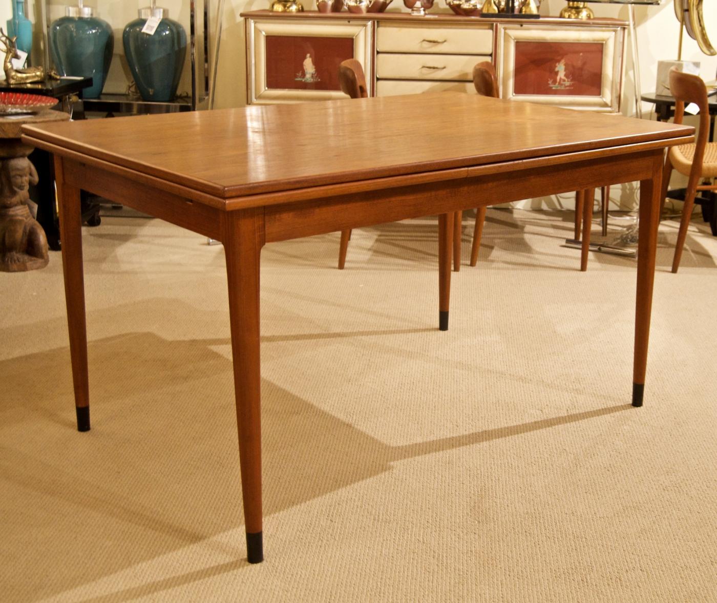 Mid-Century Danish Dining Table with Extending Leaves