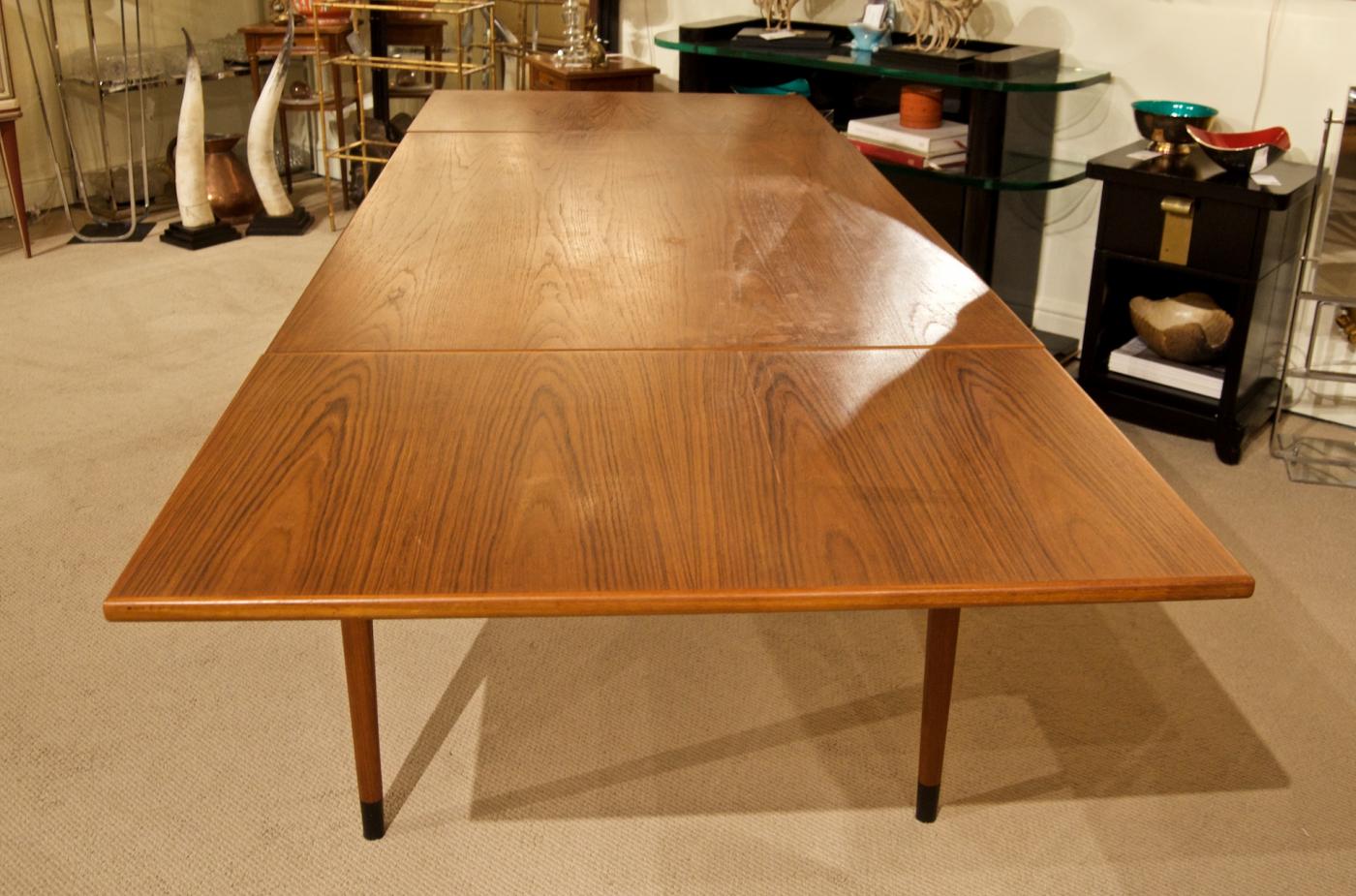 Mid-Century Danish Dining Table with Extending Leaves