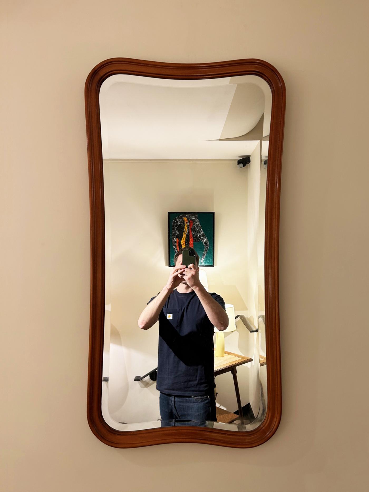 Mid-Century Free-Form Mirror by Glas & Trä