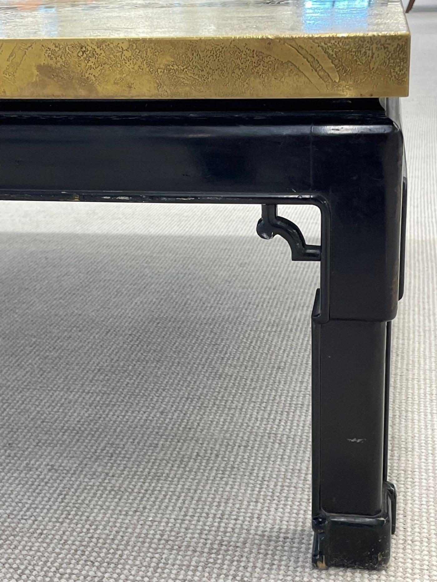 Mid-Century Georges Mathias Coffee Table, Signed, Etched Brass, Belgium ...