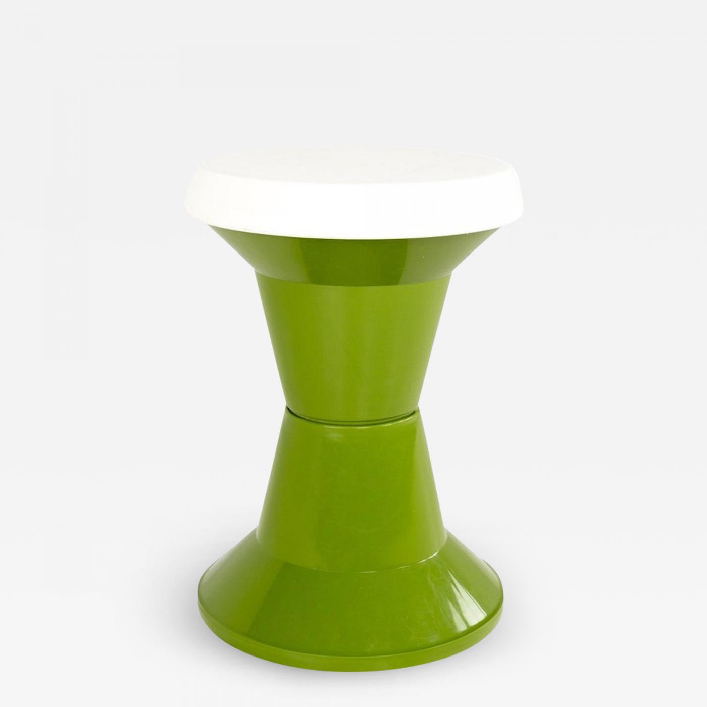 Mid Century Green Planter Stool