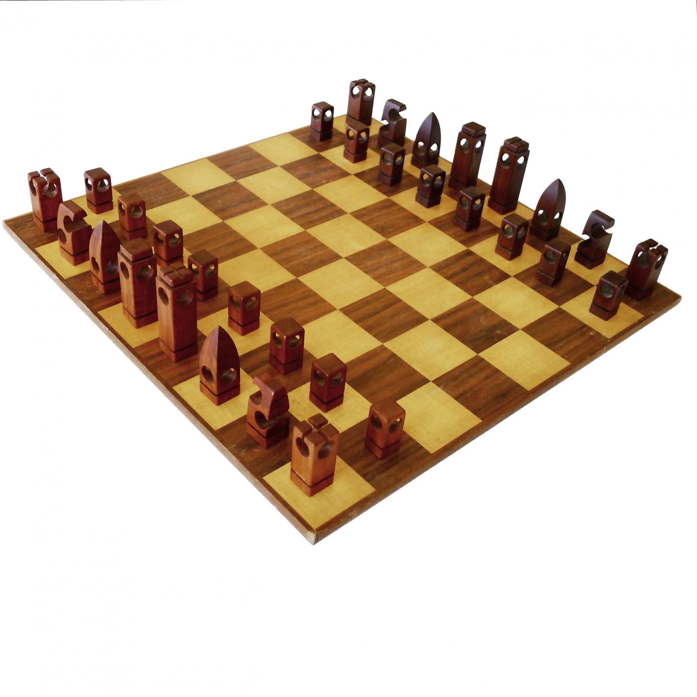 Mid Century Hand Lathed Danish Chess Set