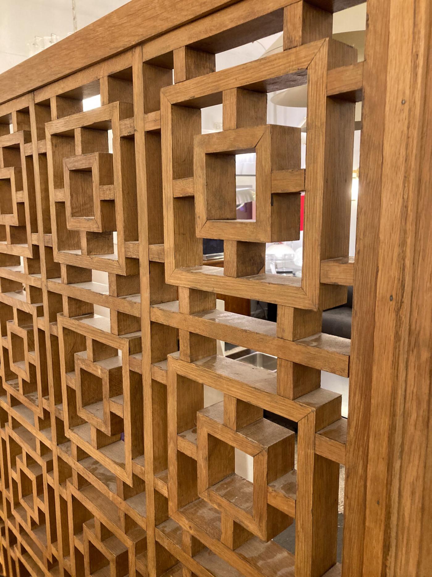 Mid Century Modern Belgian Wooden Room Divider / Screen