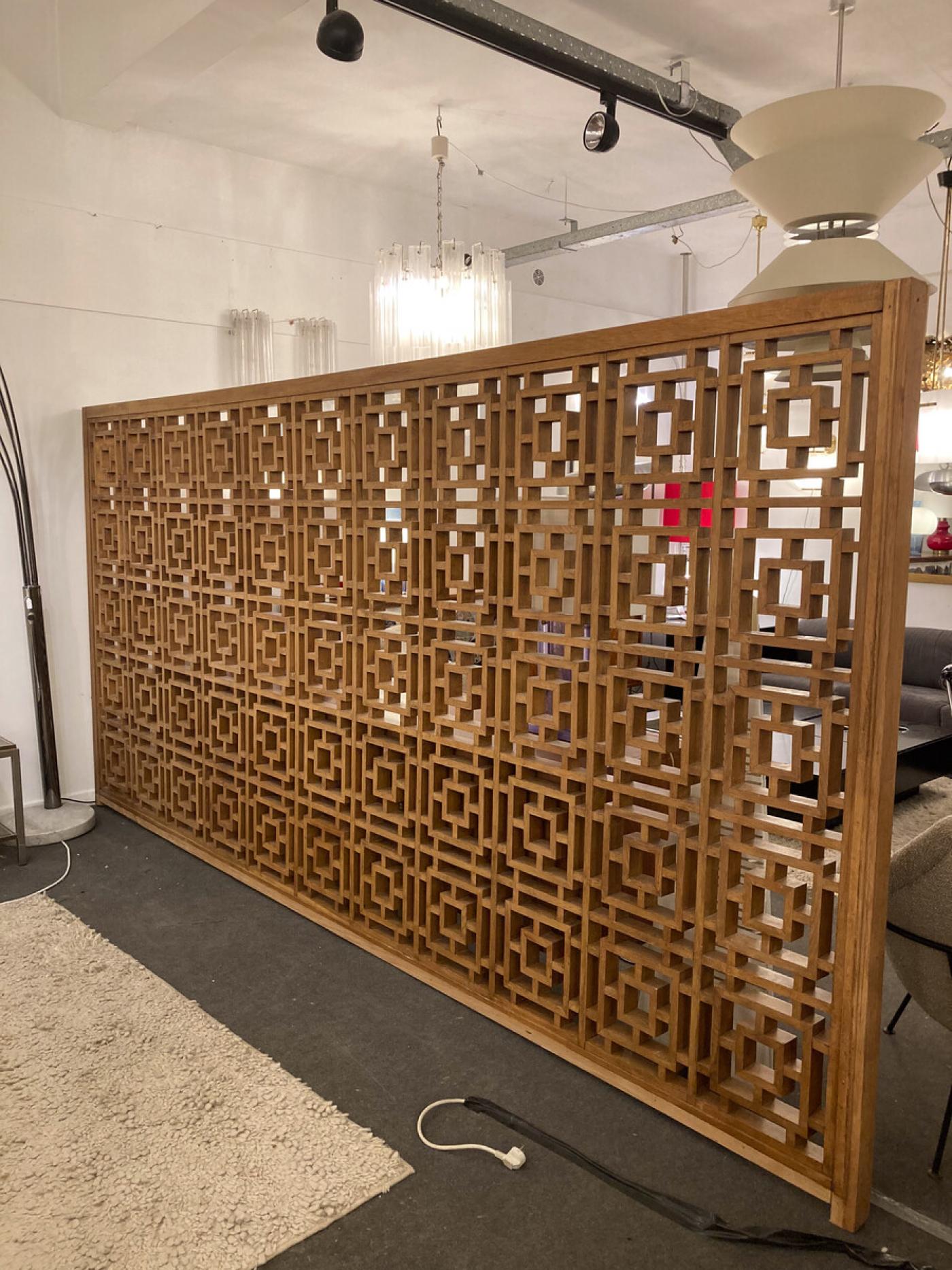 Mid Century Modern Belgian Wooden Room Divider / Screen