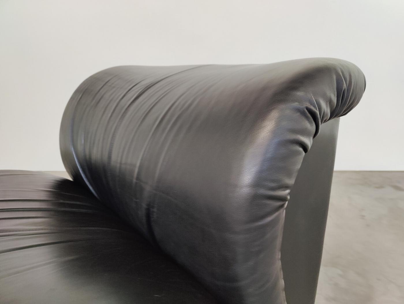 Doimo Salotti - Mid Century Modern Black Leather Modular Sofa by Doimo ...