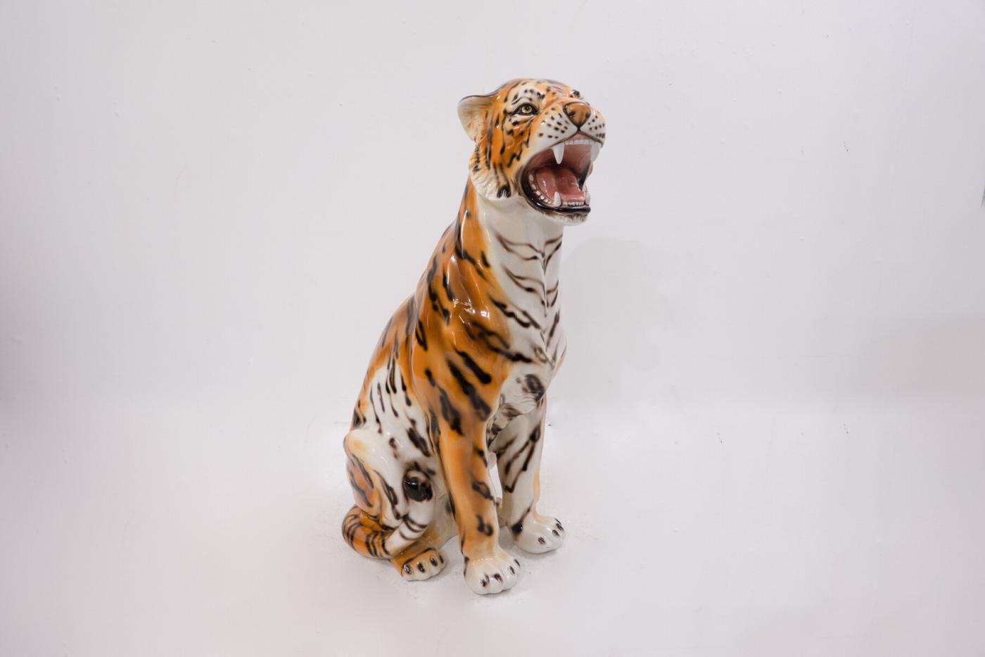 Mid Century Modern Ceramic Tiger