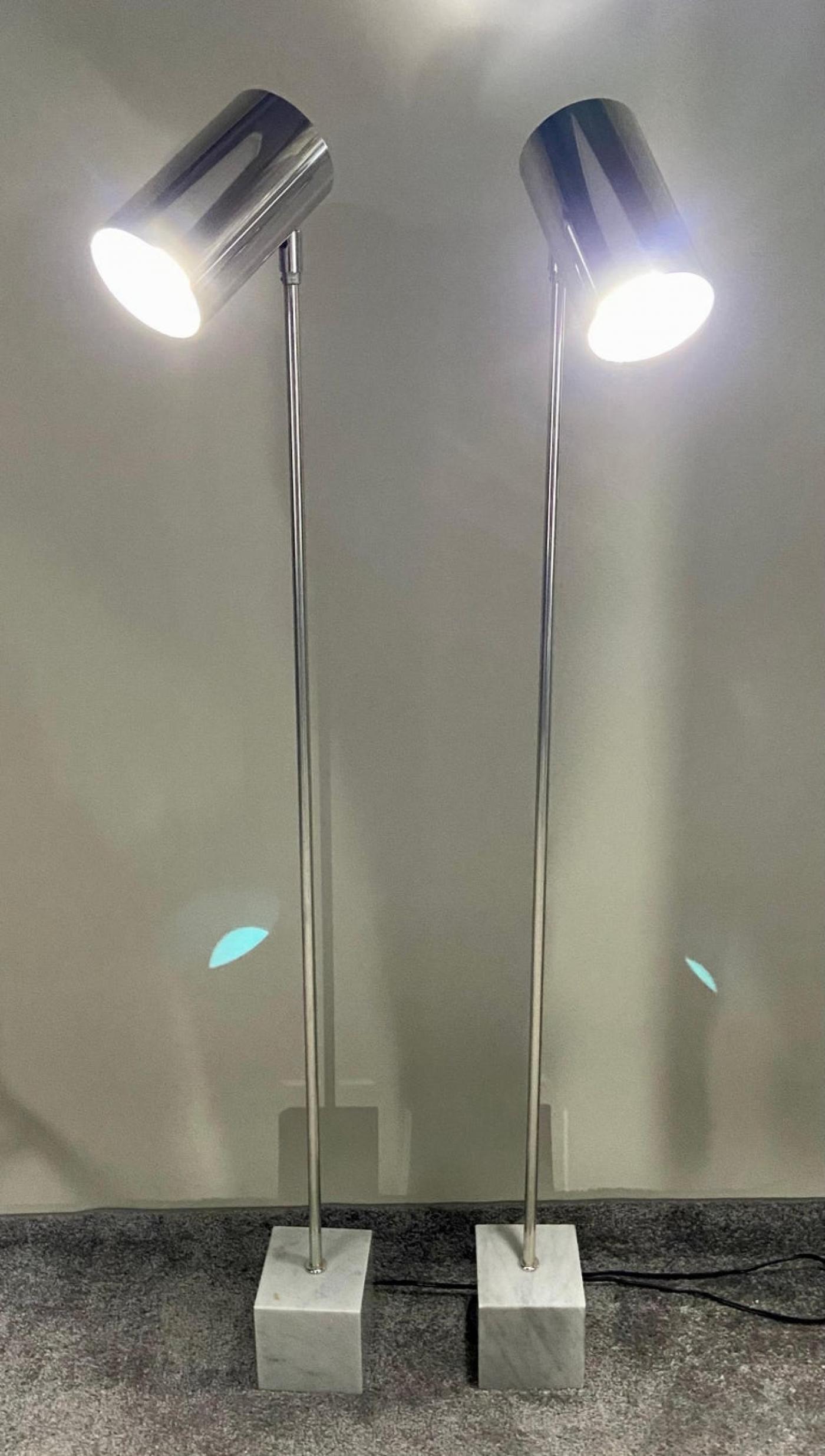 Mid-Century Modern Chrome & Marble Base in the Manner of George Kovacs