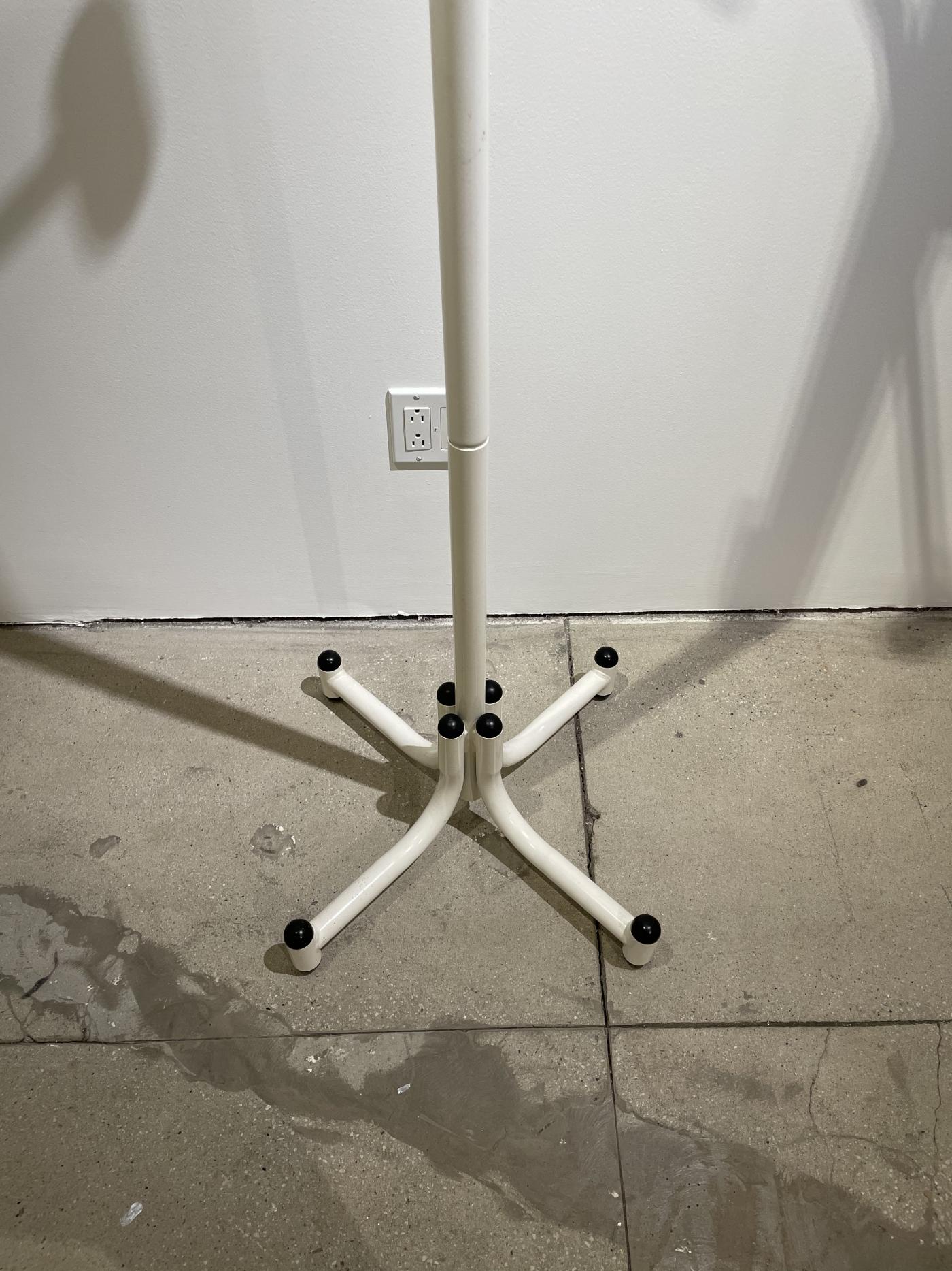 Mid Century Modern Coat Rack. Made of steel in white Lacquer. 1960s.