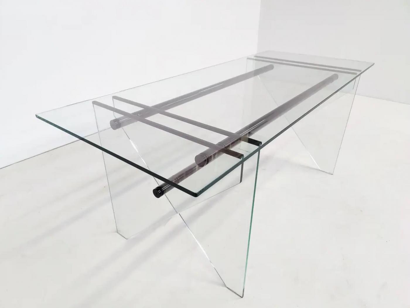 Mid Century Modern Desk/Table in Glass