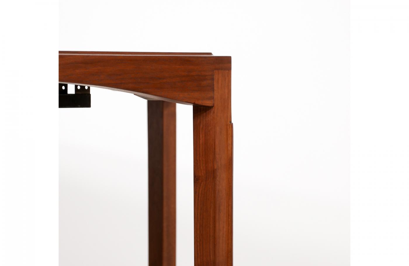 Mid-Century Modern Expanding Hexagonal Walnut Dining Table