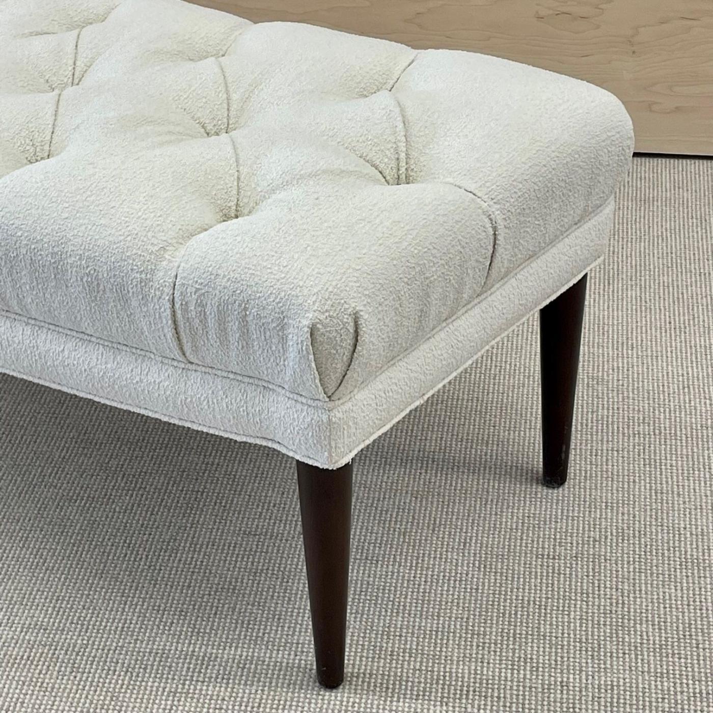 Mid-Century Modern Freeform Tufted Bench, American Designer, Ebony Wood ...