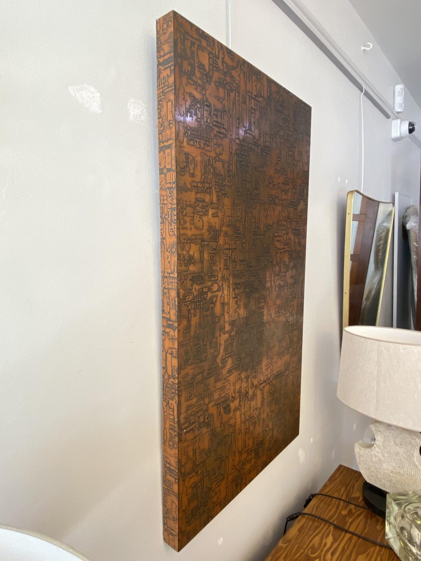 Mid Century Modern French Copper Wall Panel