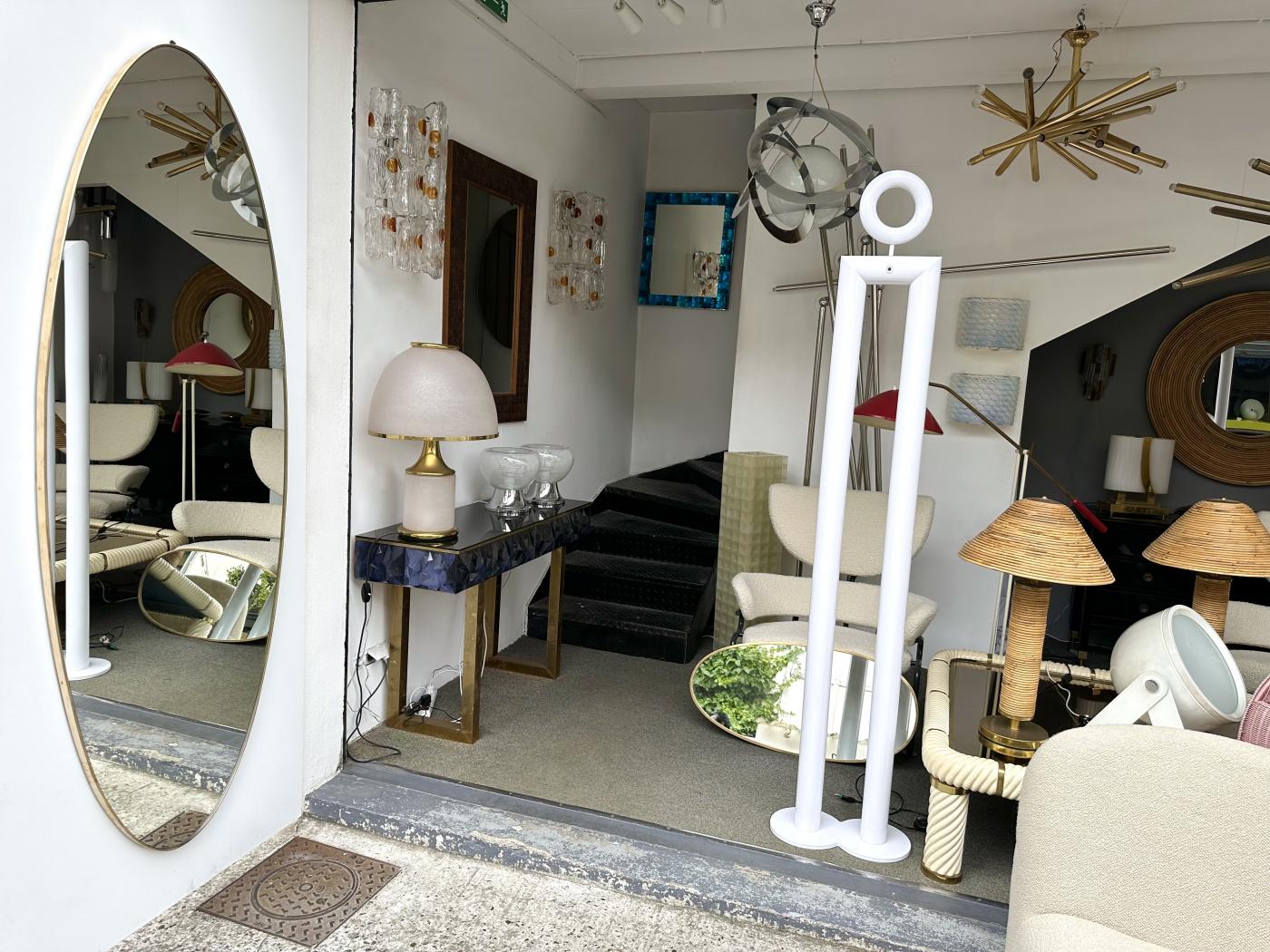 Mid-Century Modern Full-Length Brass Free Form Mirror. Italy, 1950s