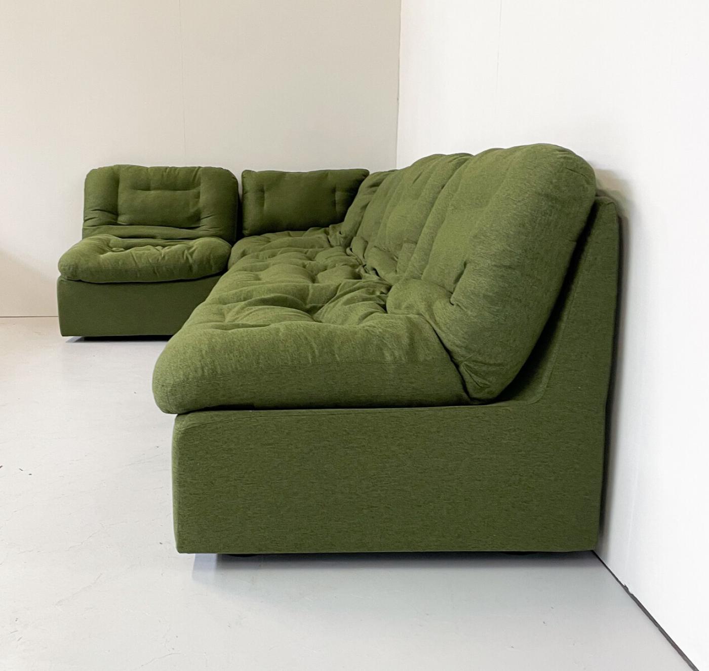 Mid Century Modern Green Modular Sofa