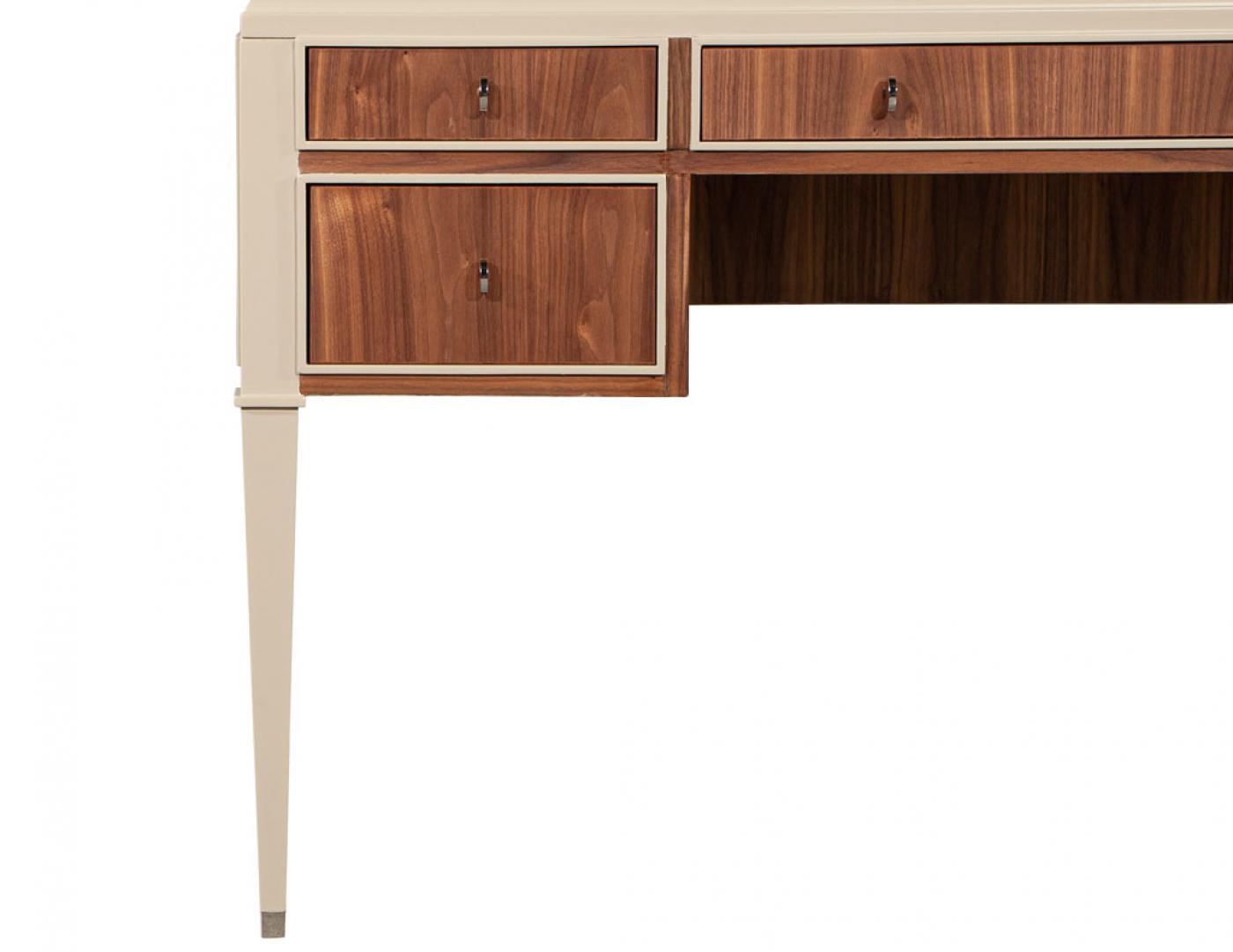 Mid-Century Modern Inspired 2-Tone Walnut Writing Desk