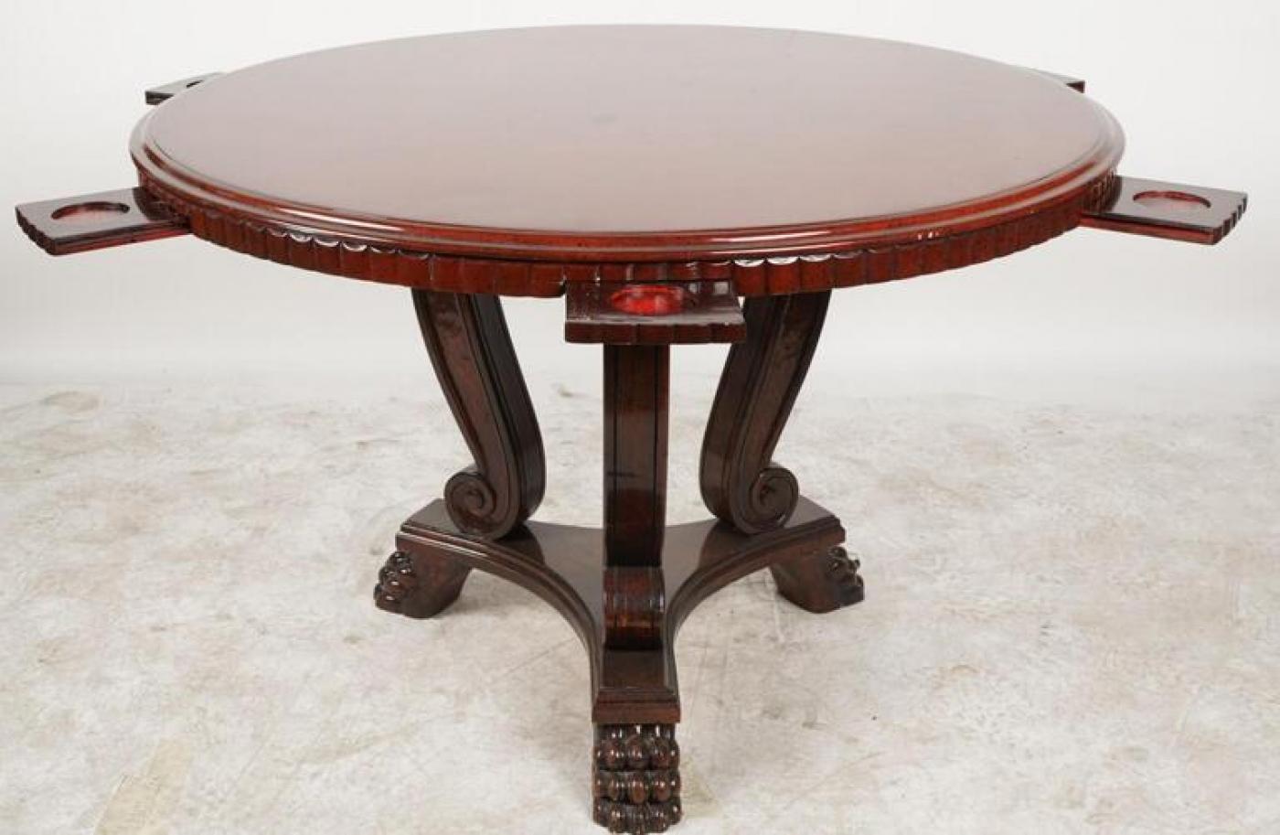 Mid Century Modern Oil Spot Lacquered Regency Game Table