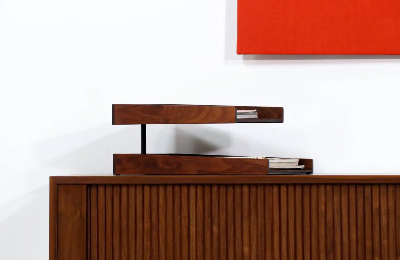 Mid-Century Modern Paper Magazine Tray Holder