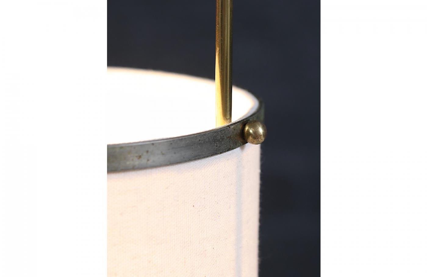 Mid-Century Modern Trident Column Style Brass Table Lamp