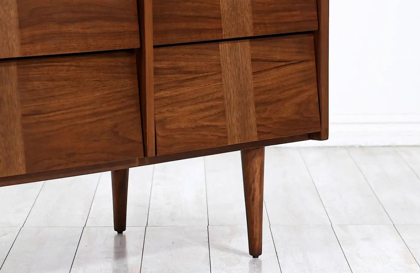 Mid-Century Modern Walnut Dresser with Slatted Drawers