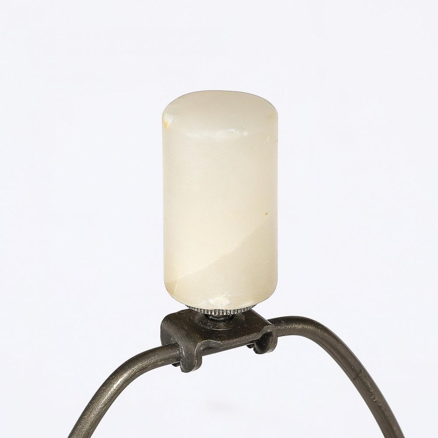 Mid-Century Modernist Sculptural Balustrade Form Table Lamp in Carrera ...