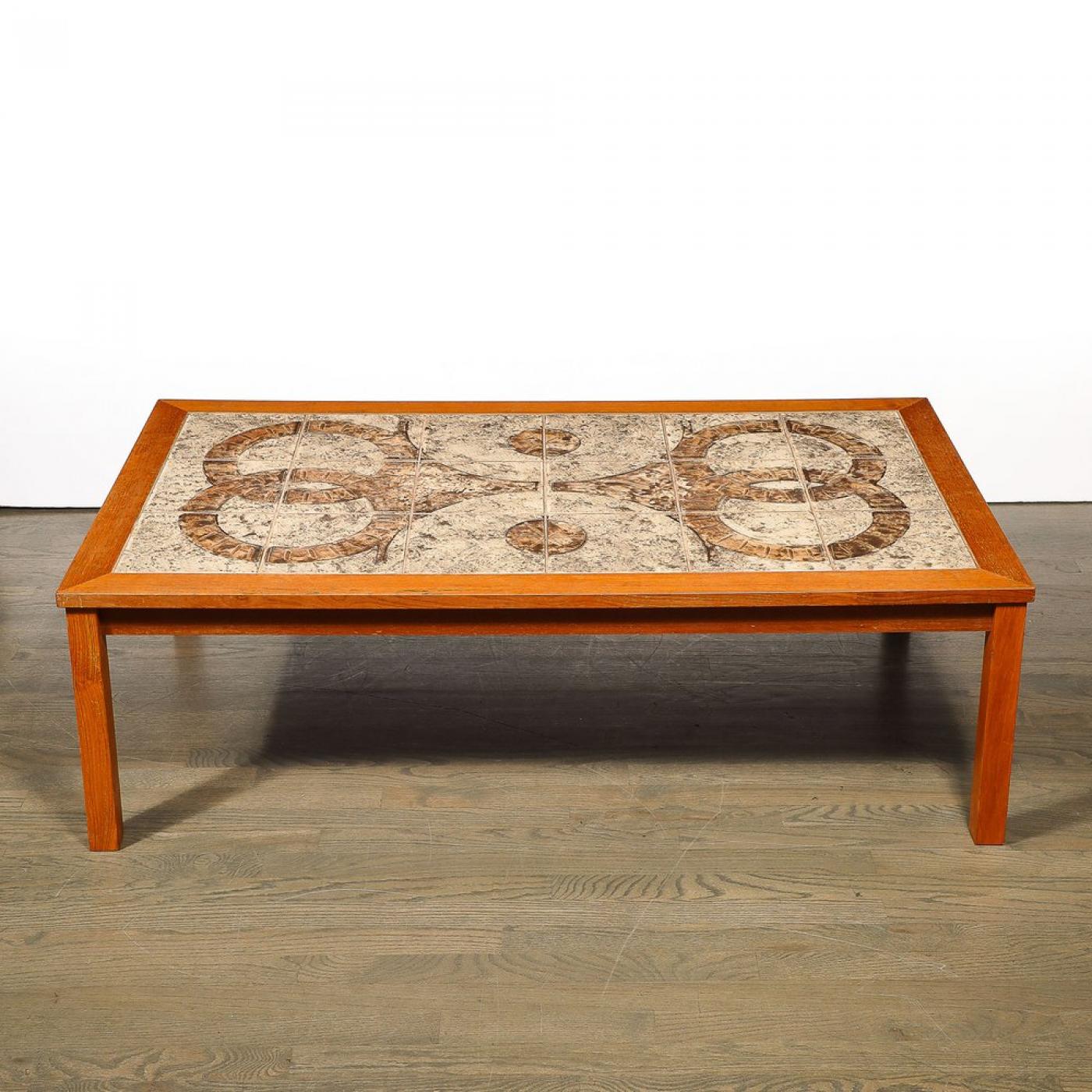 Mid-Century Modernist Teak & Ceramic Tile Topped Cocktail Table by ...