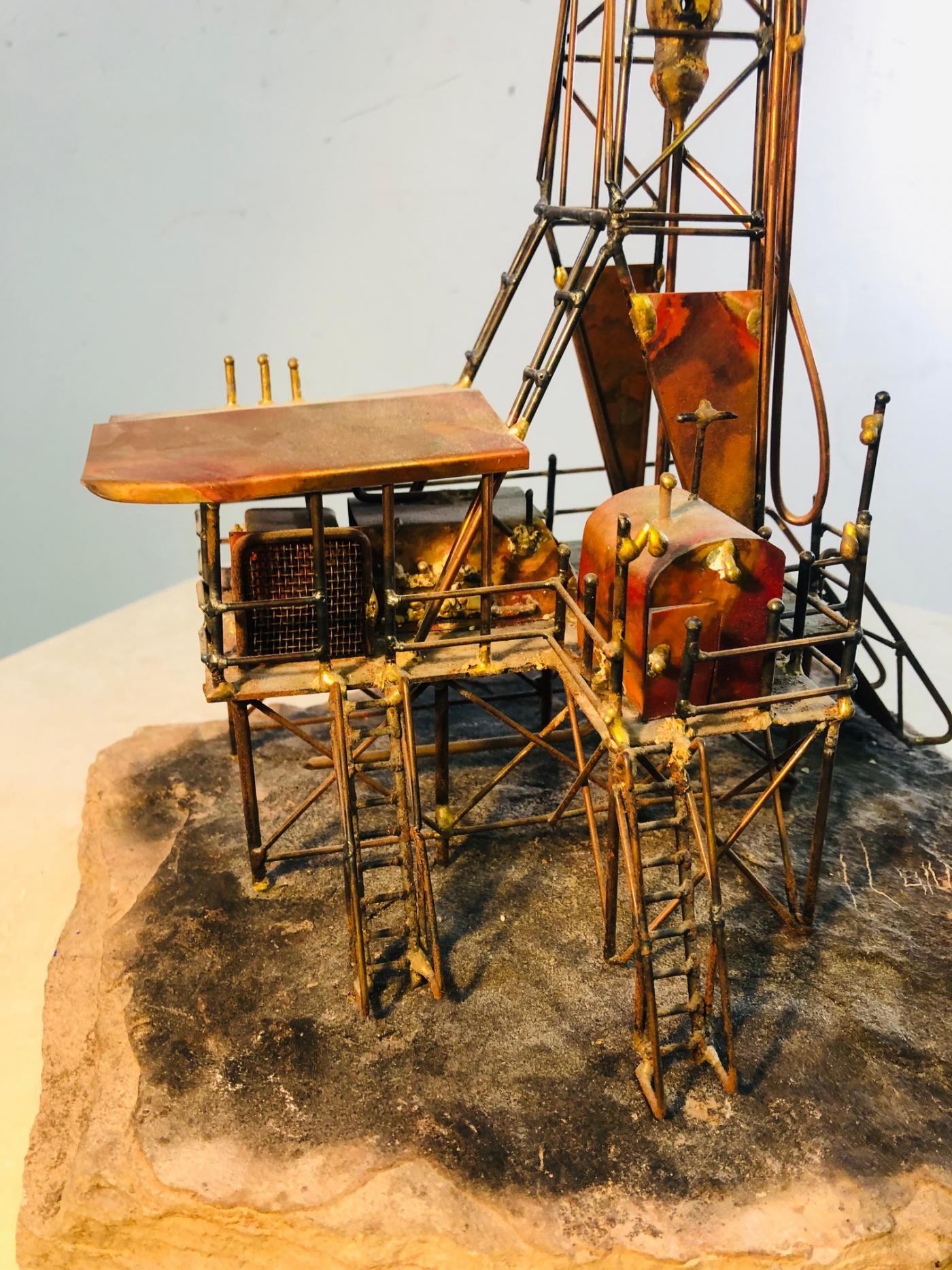 Midcentury Brutalist Oil Rig Tower Sculpture