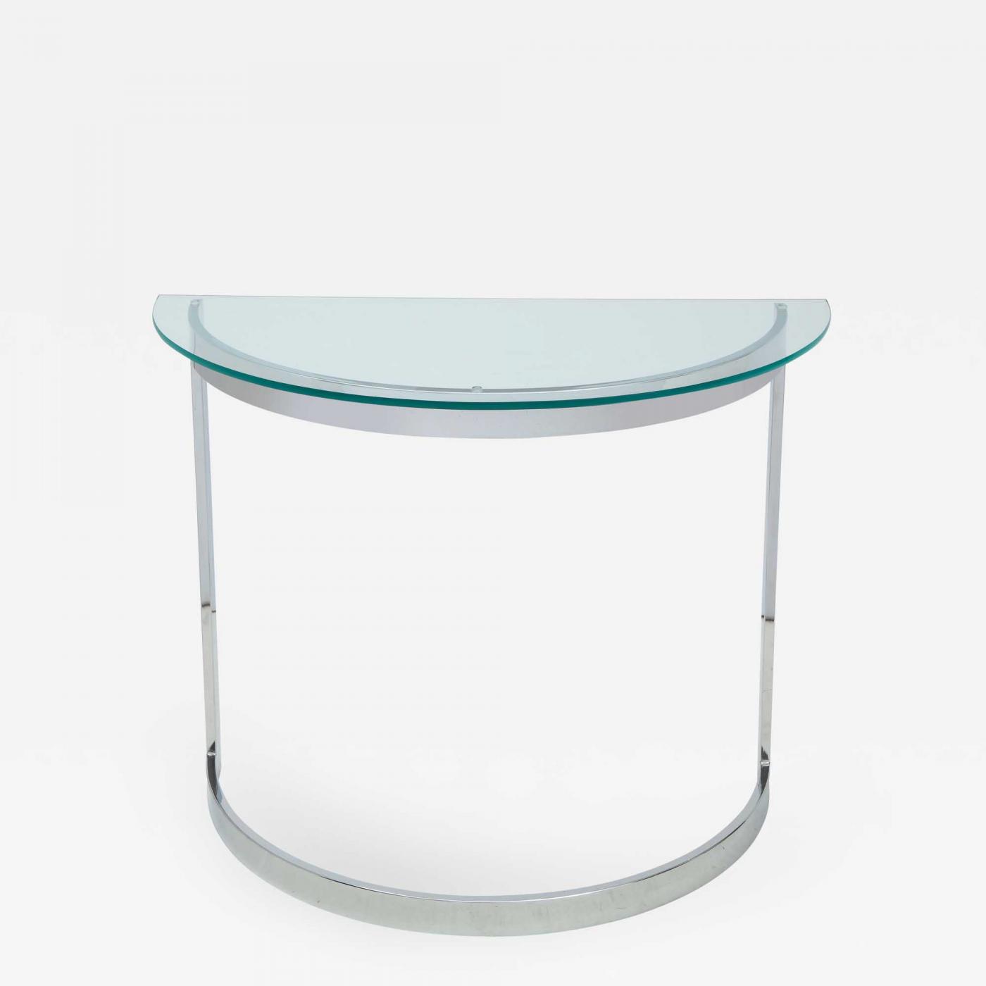 Milo Baughman - Milo Baughman Demilune Console Table.