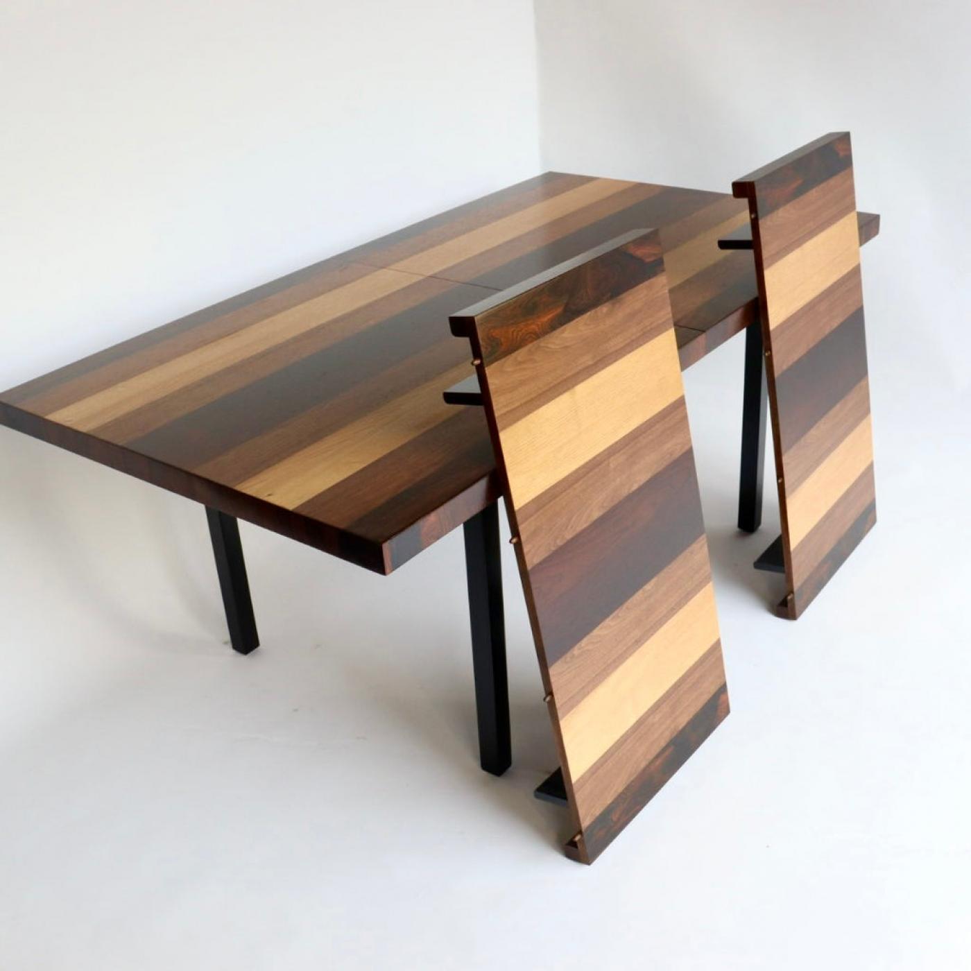 Milo Baughman - Milo Baughman Rosewood, Walnut and Oak Dining Table for Directional
