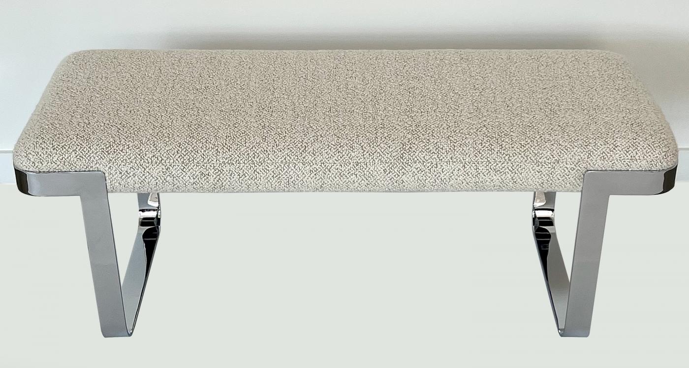 Milo Baughman - Milo Baughman Style Chrome Bench by Tri-Mark in Pierre ...