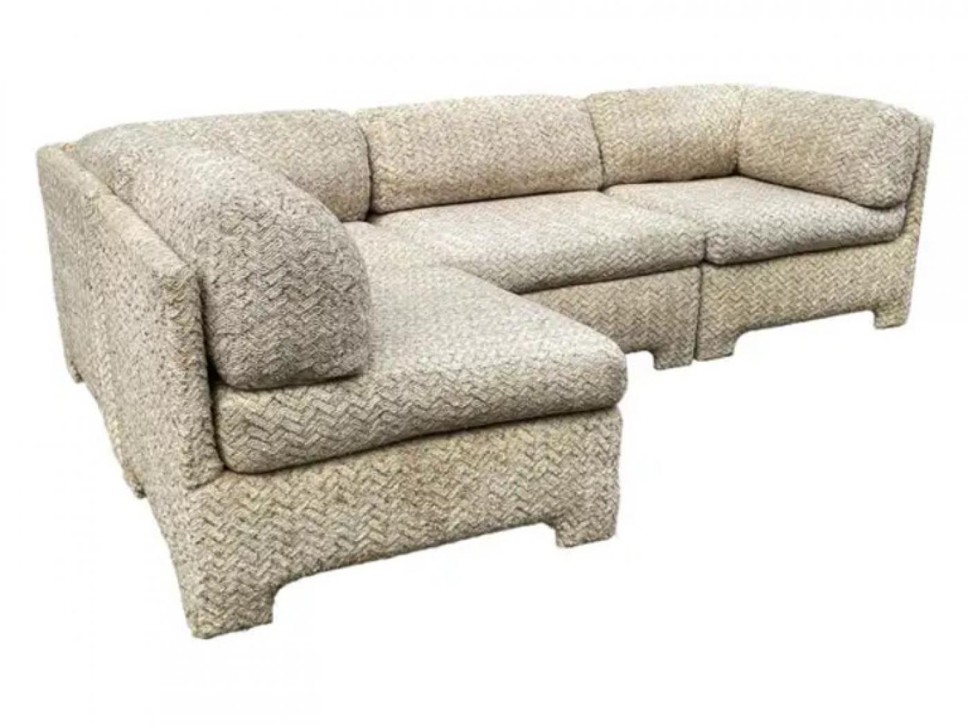 Milo Baughman - Small Scale Mid Century Modern Boxy Modular Parsons ...