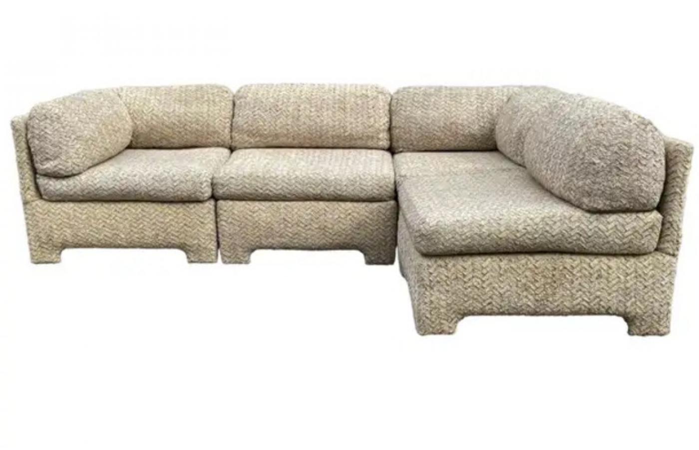 Milo Baughman - Small Scale Mid Century Modern Boxy Modular Parsons ...