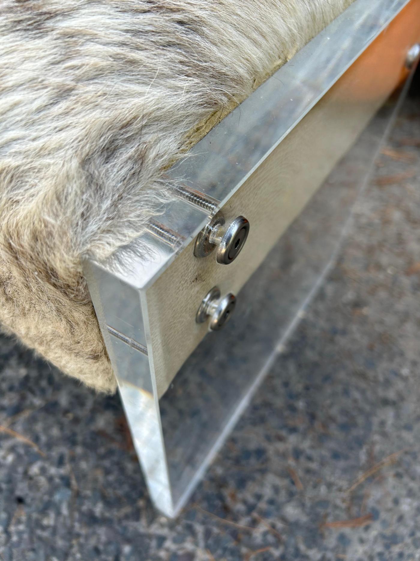 Milo Baughman - Stunning Milo Baughman style Modern Cowhide Thick Slab ...