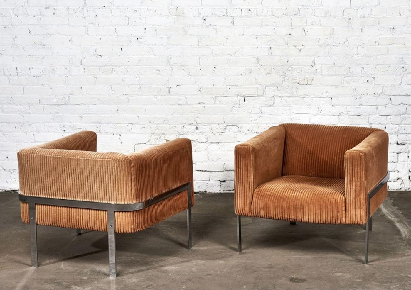 Milo Baughman - Milo Baughman for Thayer Coggin Flatbar Lounge Chairs, 1970