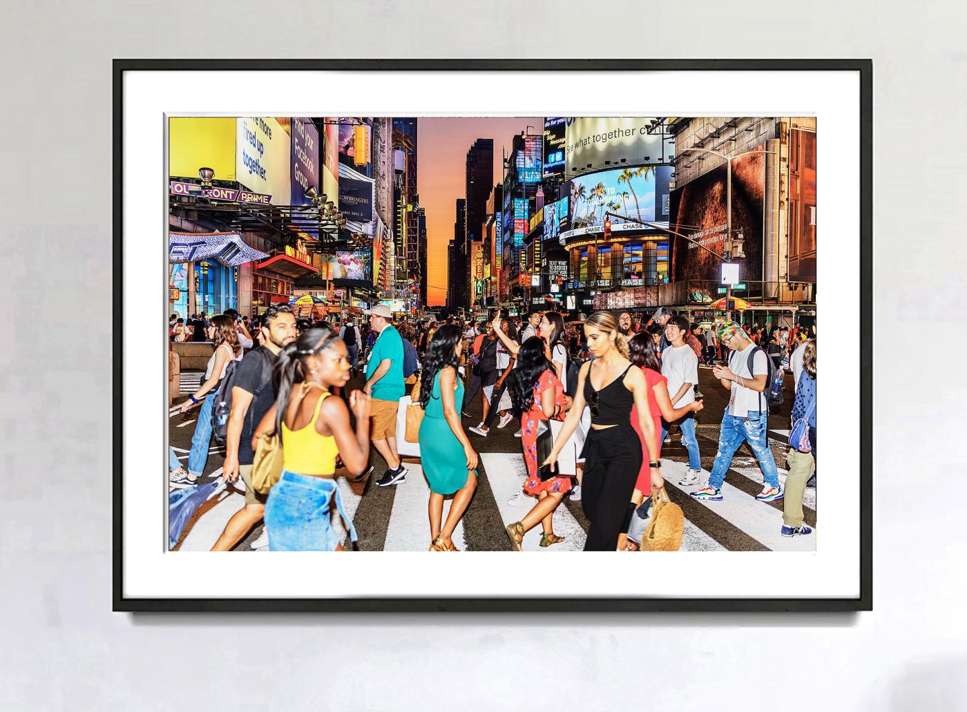 Mitchell Funk - Frenzied Pedestrians at Crosswalk Times Square - Street ...
