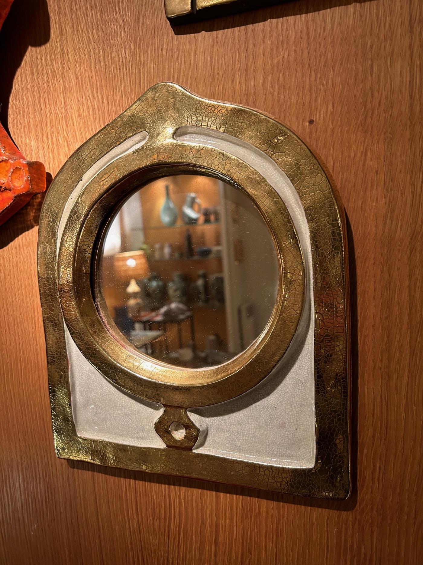 Mithe Espelt - Ceramic "arche" mirror by Mithé Espelt, France, 1963
