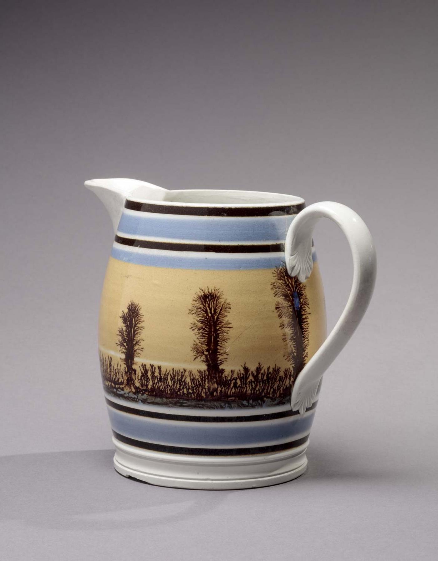 Mochaware Barrel Shaped Jug