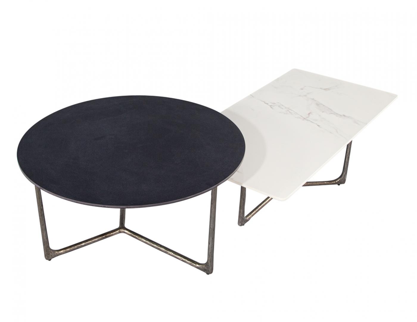 Modern 2 PC Porcelain Cocktail Table Set