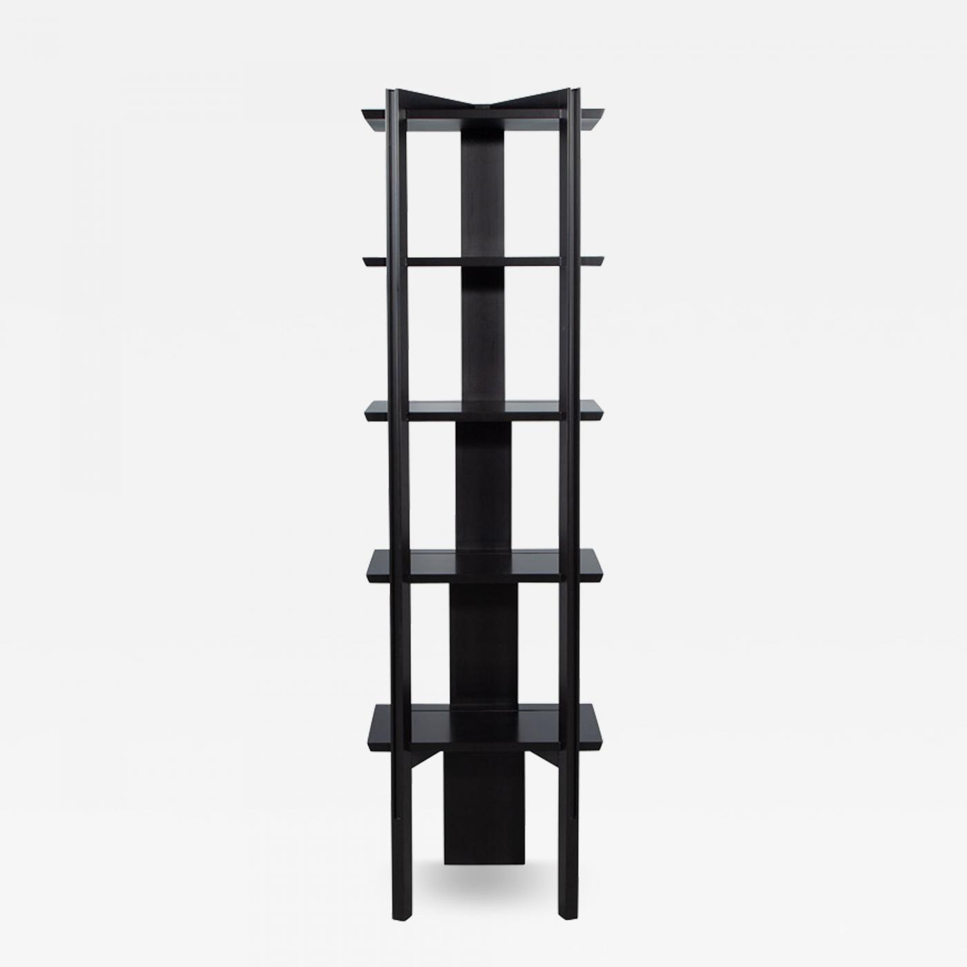 Modern Black Bookcase Shelving Cabinet