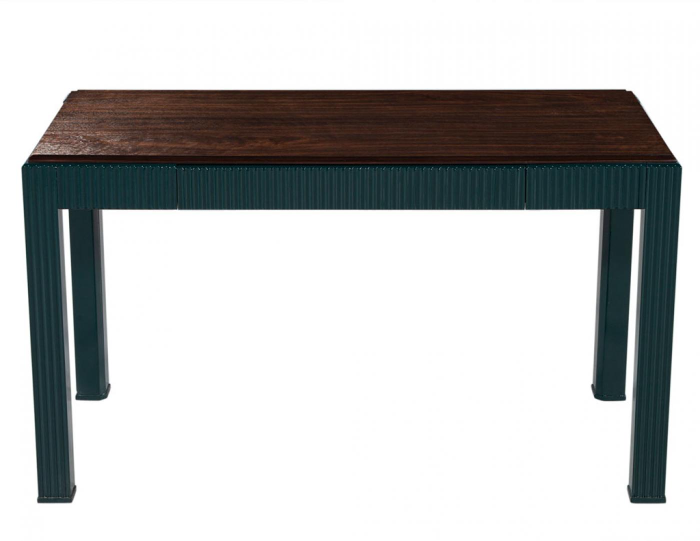 Modern Fluted Walnut Writing Desk