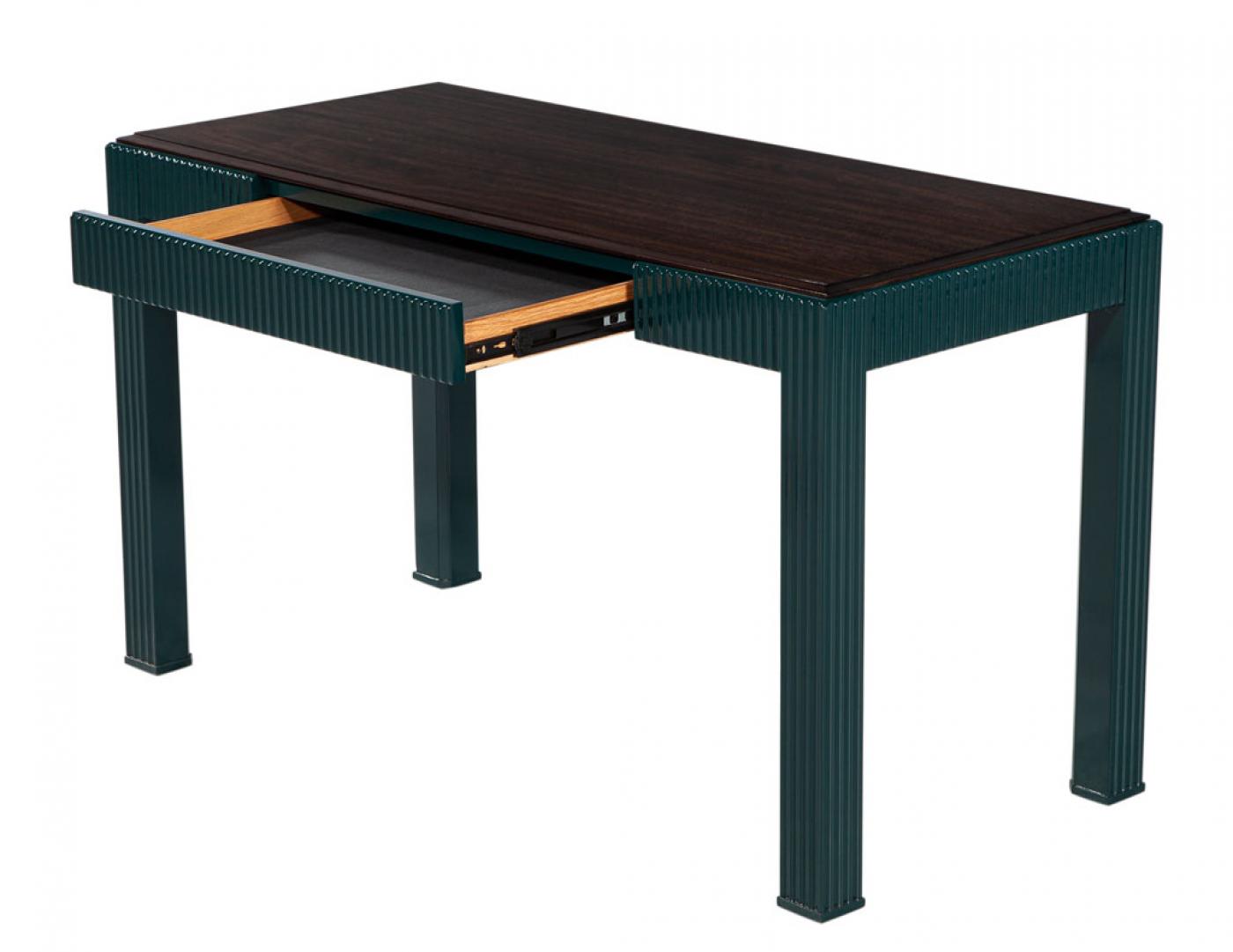 Modern Fluted Walnut Writing Desk