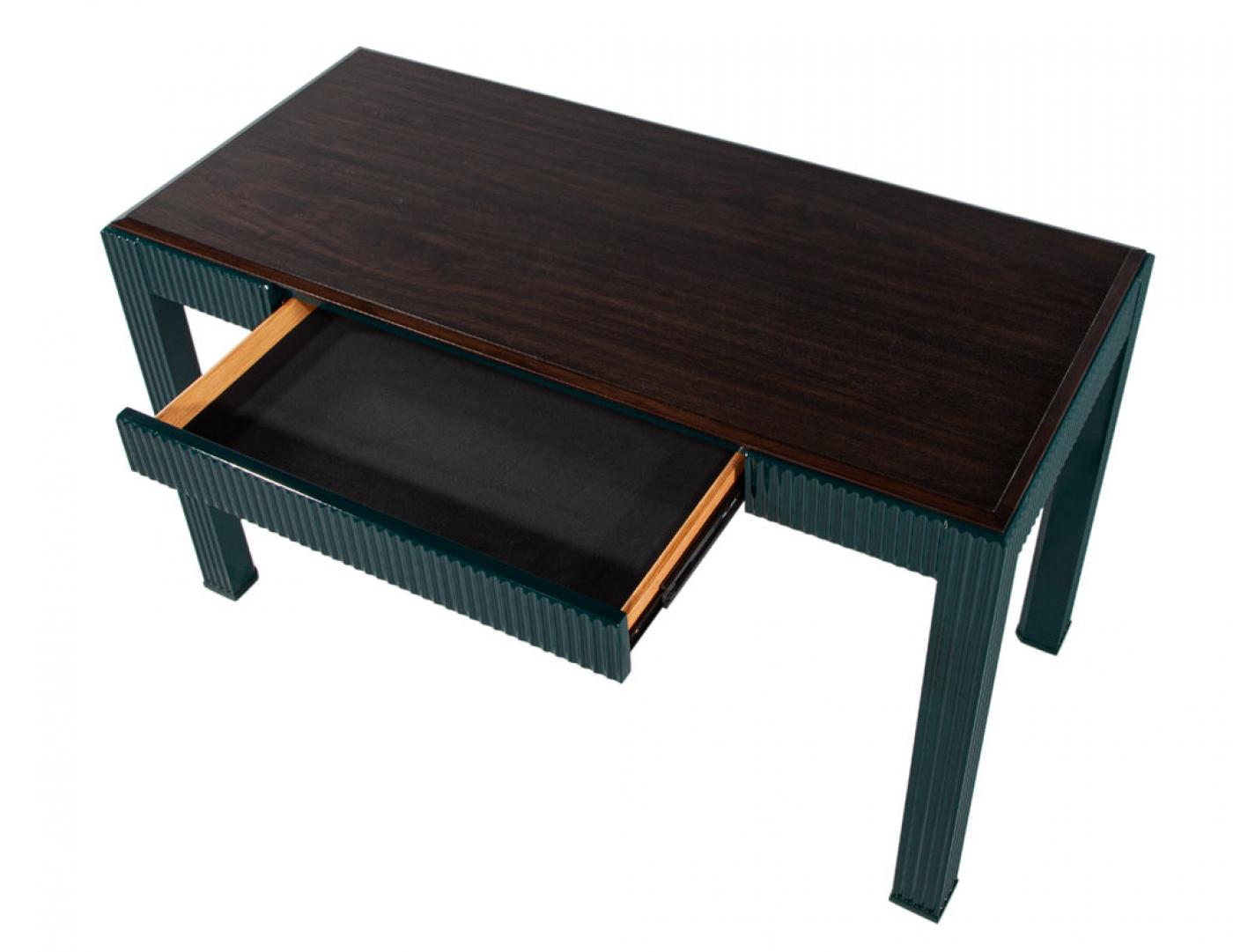 Modern Fluted Walnut Writing Desk