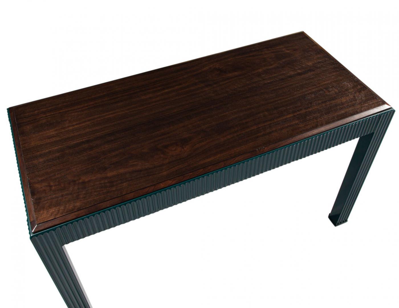 Modern Fluted Walnut Writing Desk