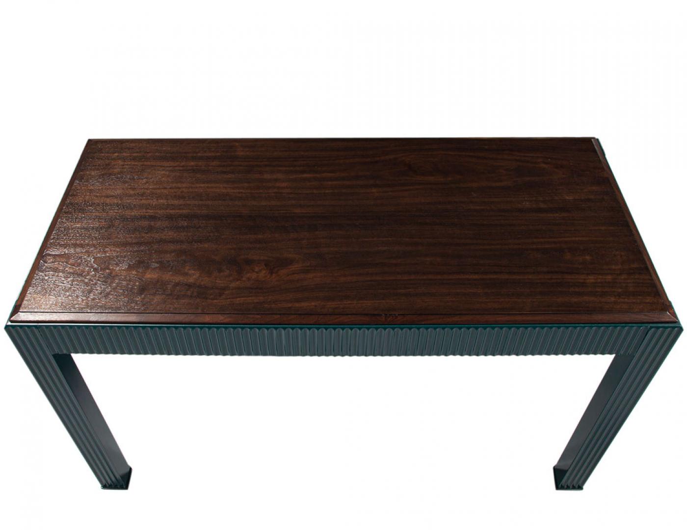 Modern Fluted Walnut Writing Desk