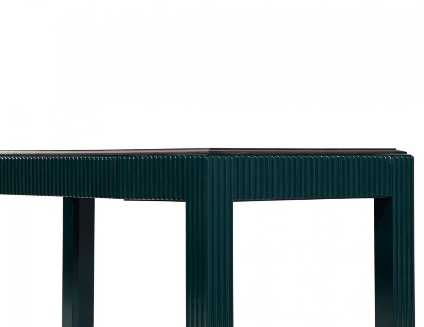 Modern Fluted Walnut Writing Desk