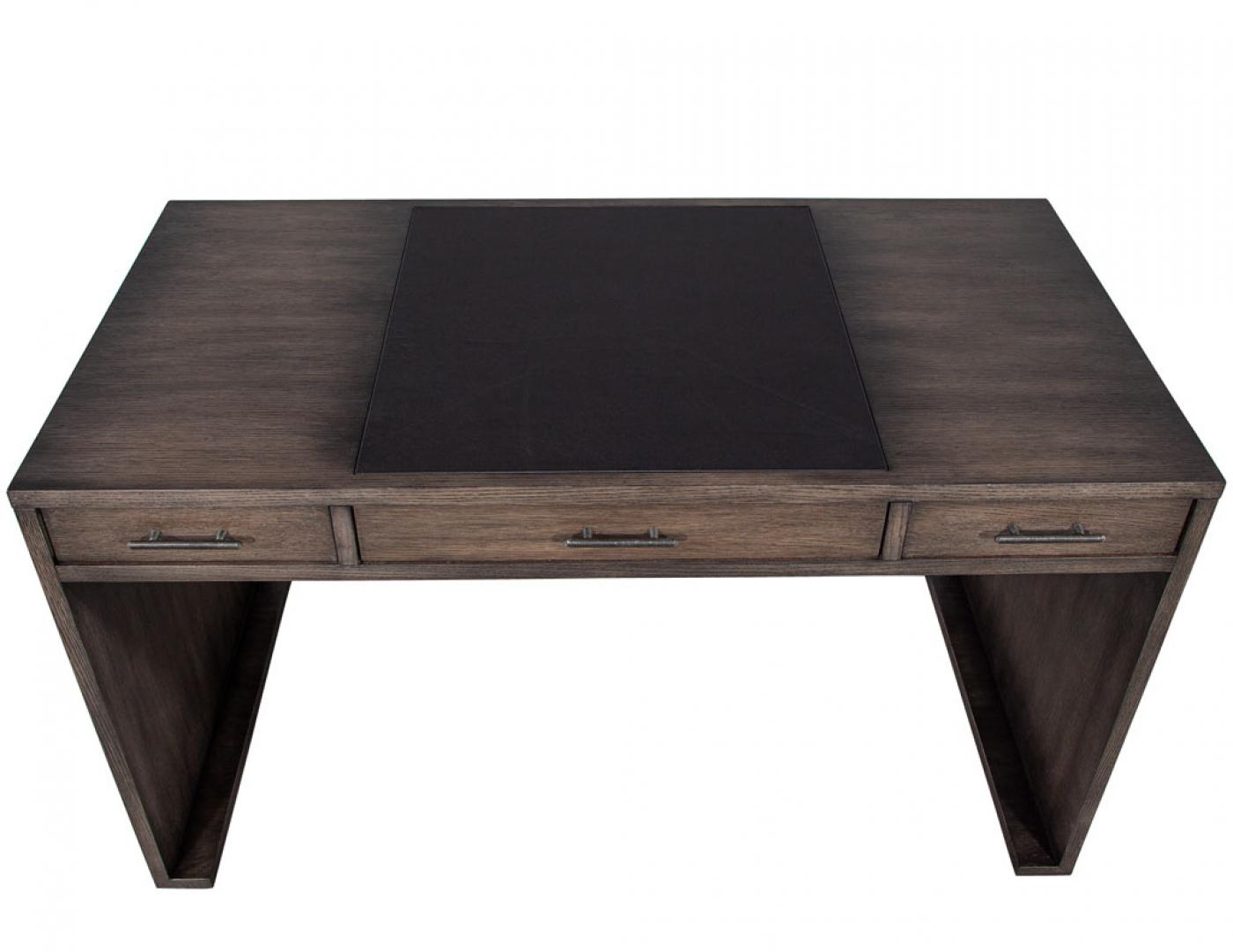 Modern Minimalist Oak Leather Top Writing Desk