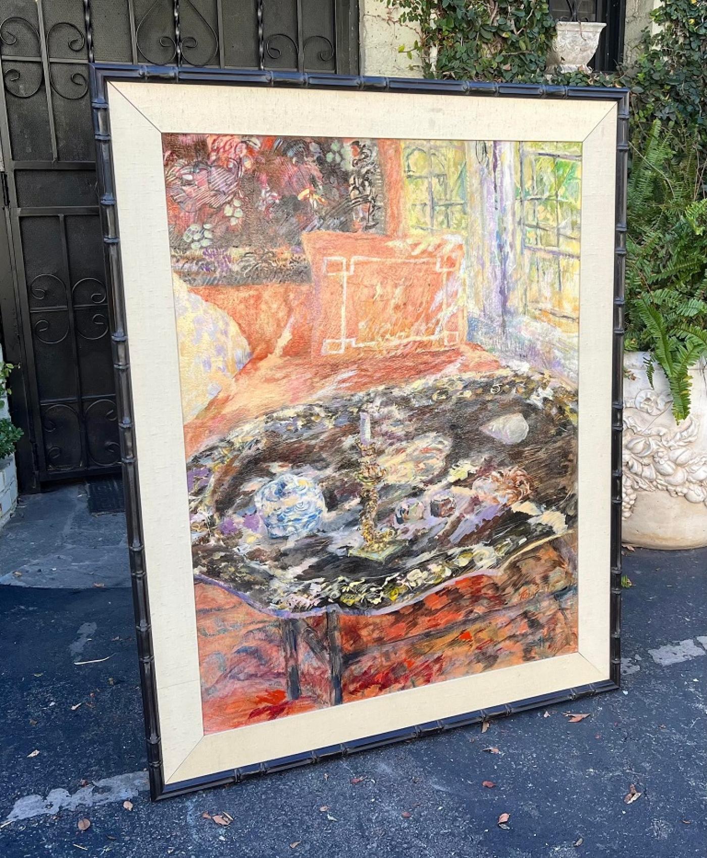 Modern Original Andrea Tana Interior Expressionist Oil Painting